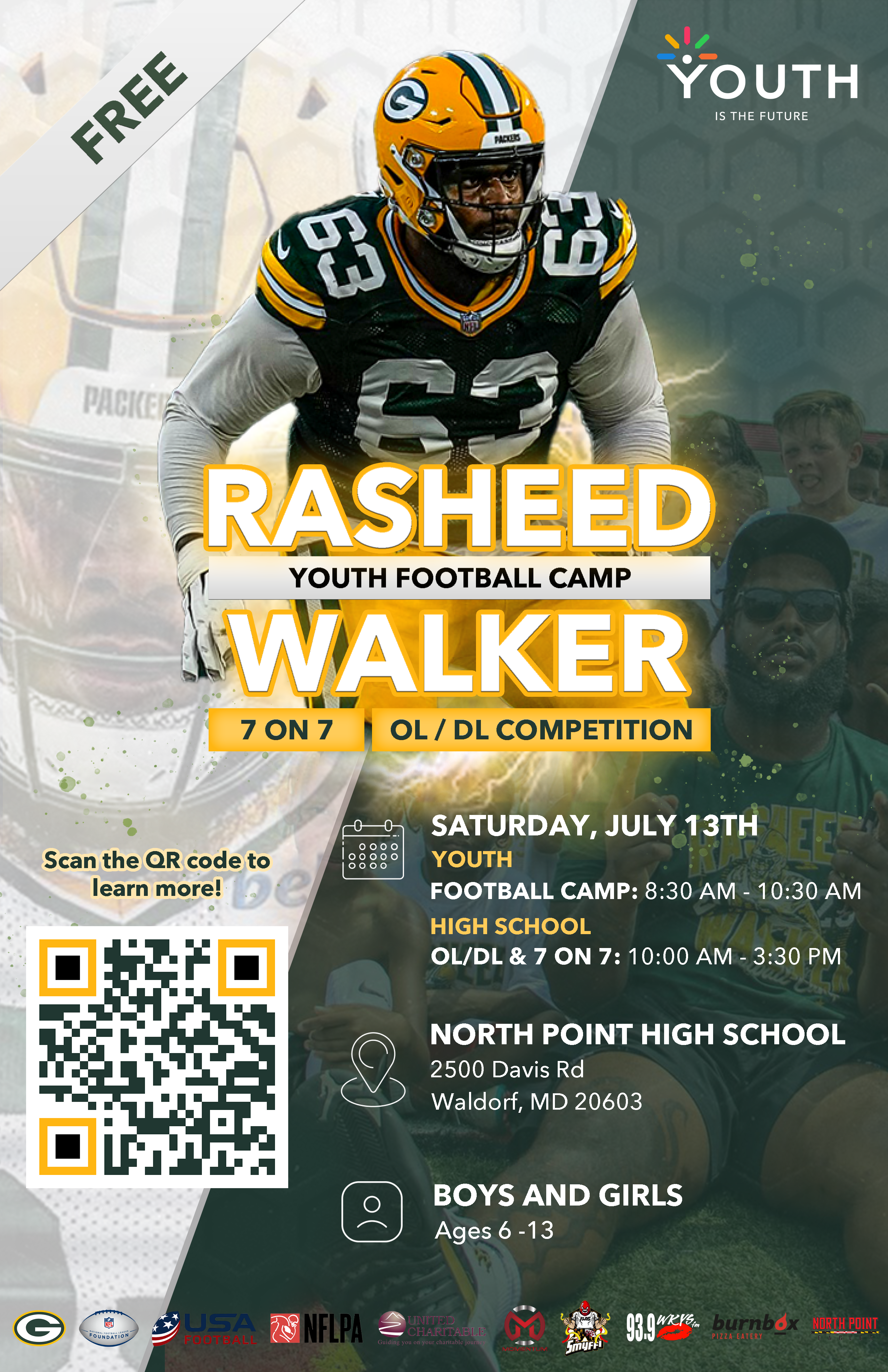 Rasheed Walker x 93.9 WKYS Youth Football Camp